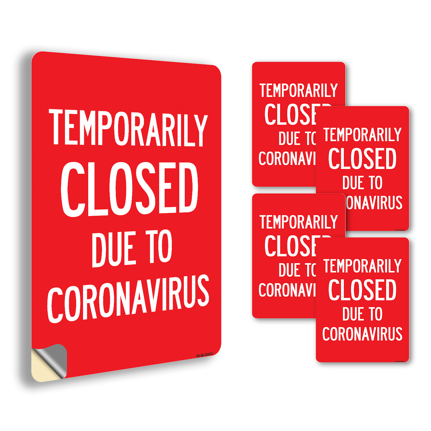 Temporarily Closed Due To Coronavirus Public Safety Vinyl Decal Label ...