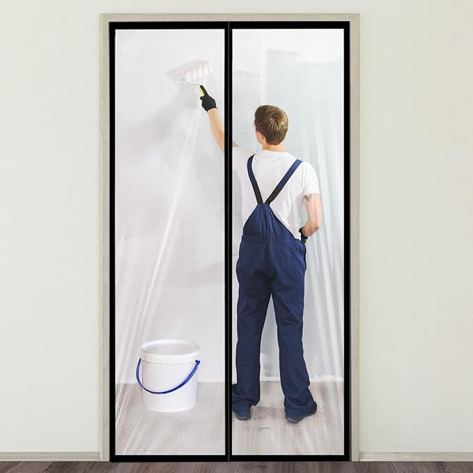 Temporary Doors with Magnetic Closure for Homes and Renovations, Easy ...