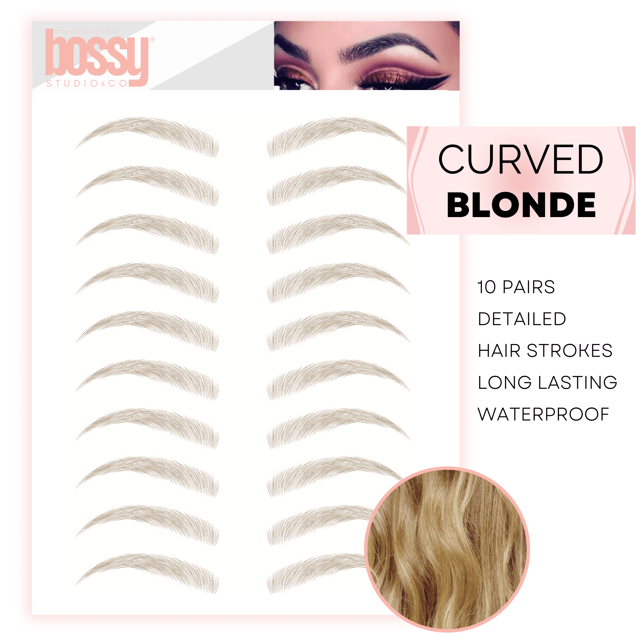 Brows by Bossy Waterproof Temporary Eyebrow Tattoos with 8 Exclusive ...