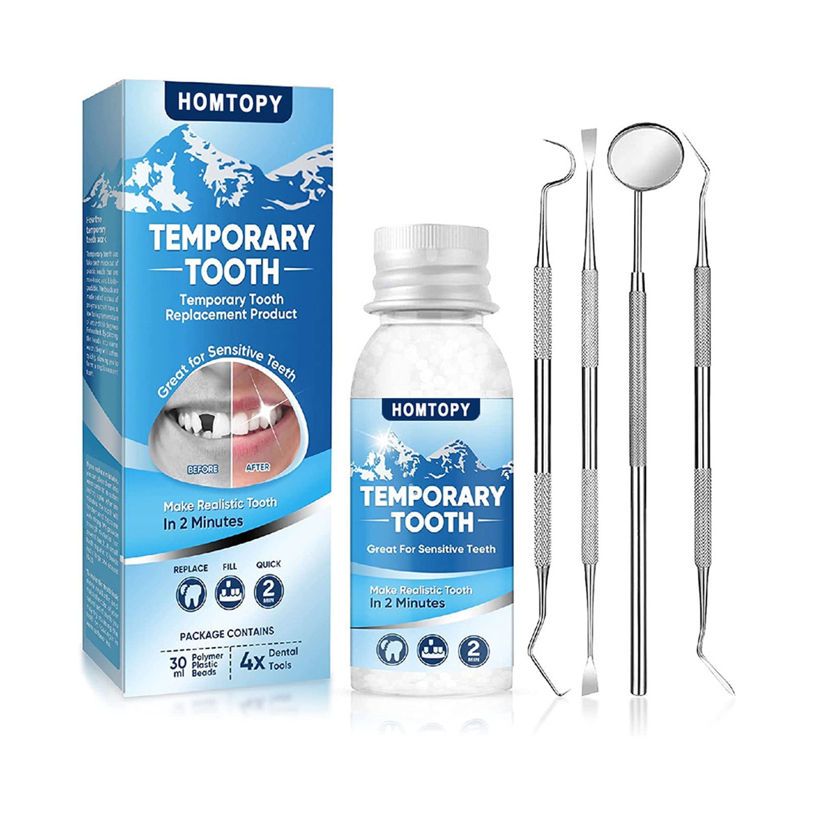 Temporary Filling Kit, Dental Adhesive Gel, Quick Temp Bond, Easy ...
