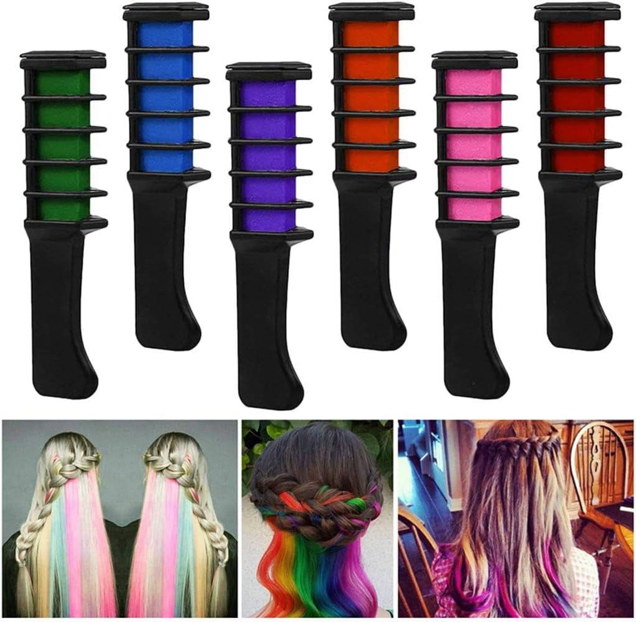Temporary Hair Chalk Hair Color DIY Washable Dye Safe Comb Set for Kids ...