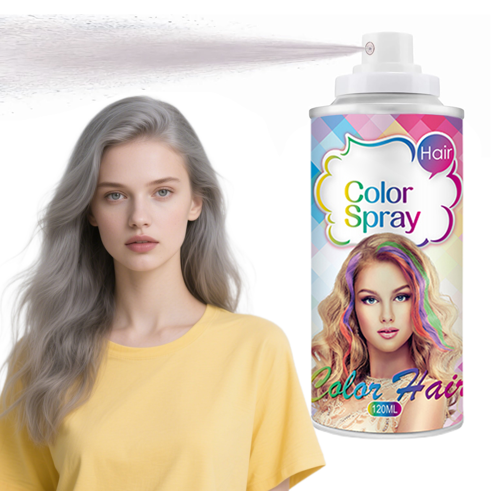 Temporary Hair Color Spray for Women and Girls, Temporary Hair Color ...