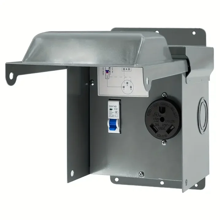 Temporary Power Outlet Panel, RV Base Electrical Panel, (20+30+50) Amps ...