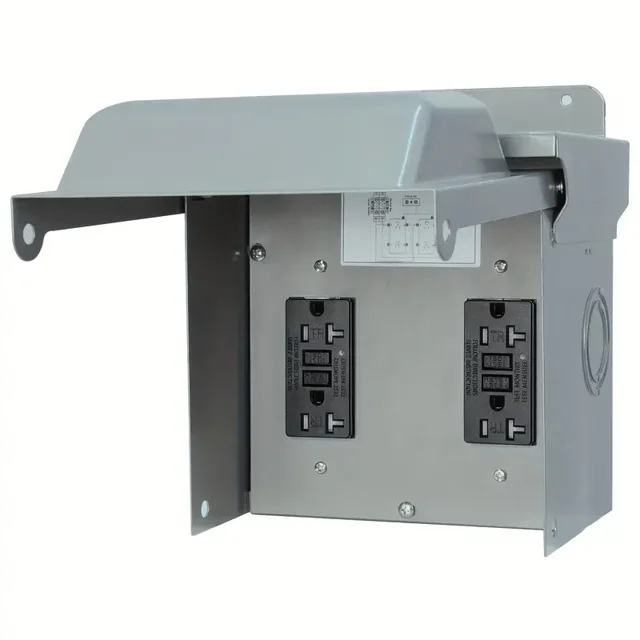 Temporary Power Outlet Panel, RV Base Electrical Panel, (20+30+50) Amps ...