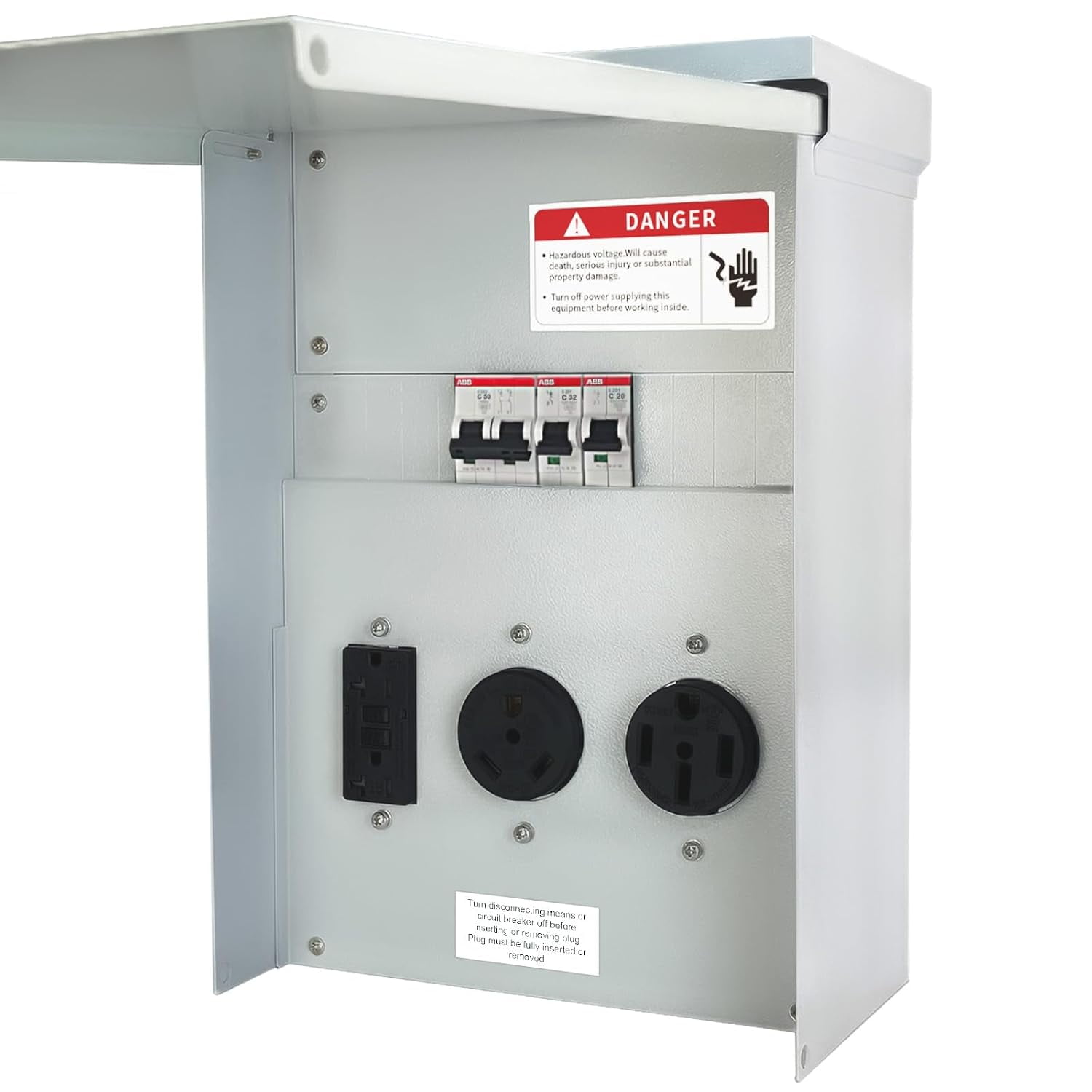 Temporary Power Outlet Panel, RV Electrical Outlet Panel Weatherproof ...