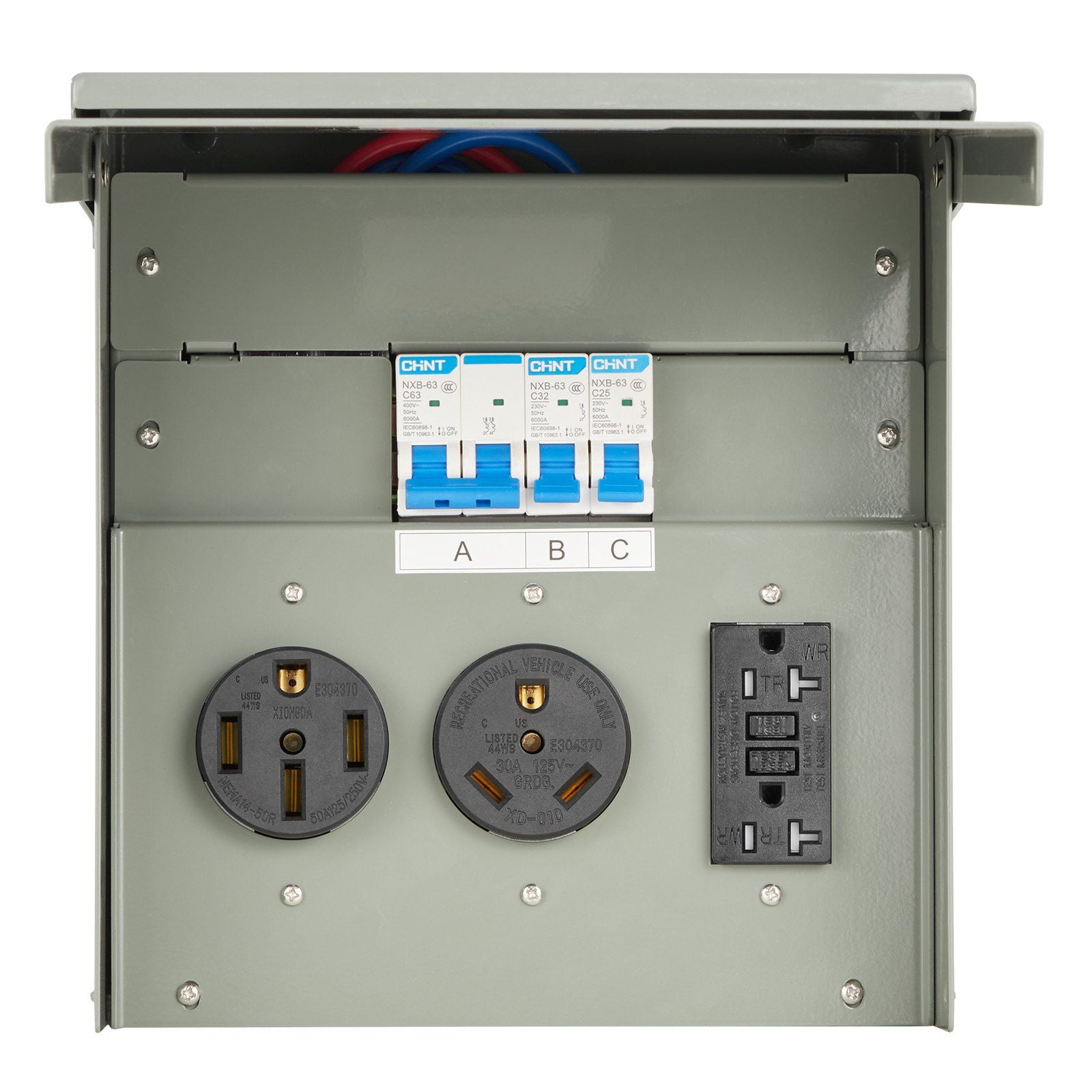 Temporary Power Outlet Panel RV Electrical Panel 20 30 50 Amp Outlet ...