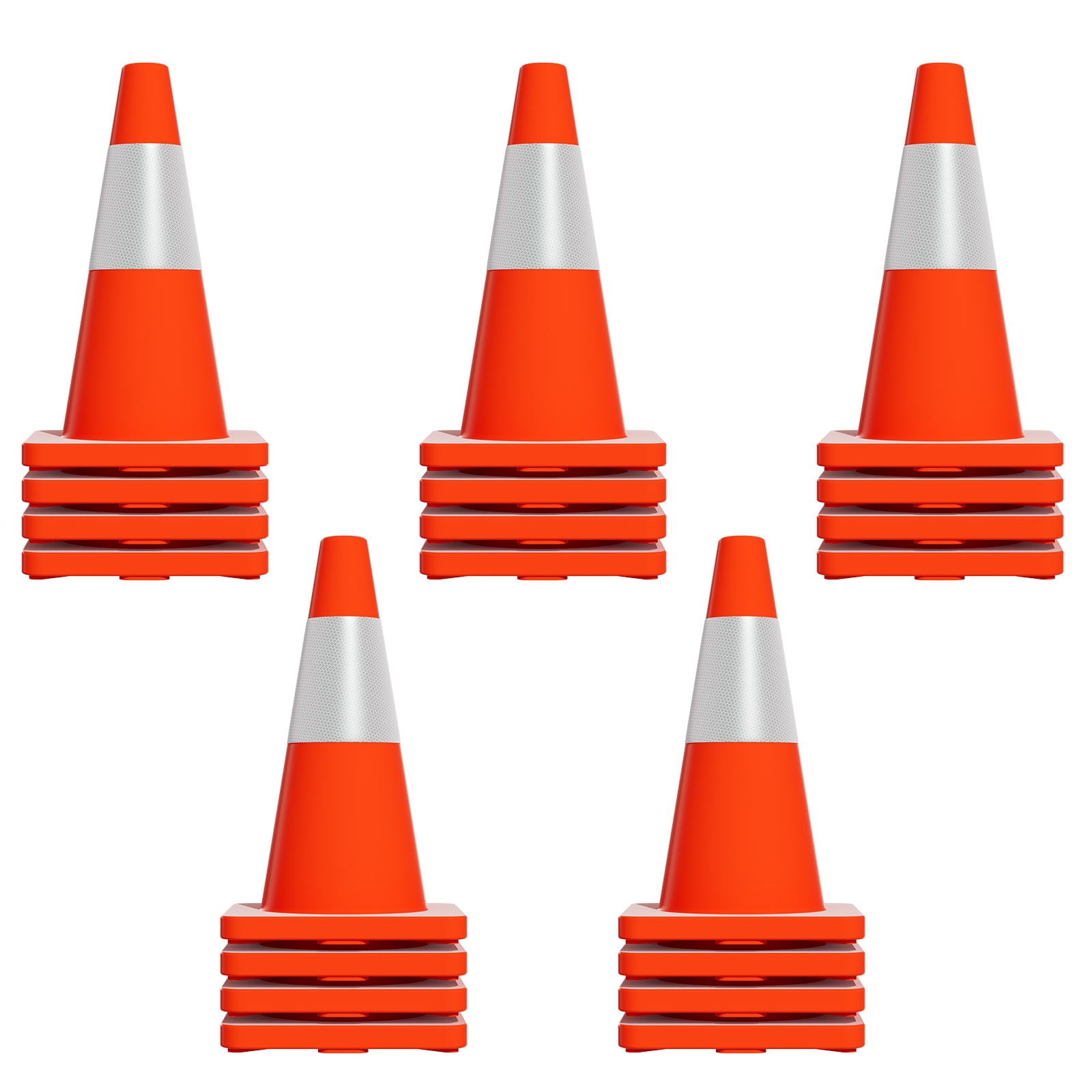 Temporary Safety Cone, Stackable Storage, Durable PVC, Orange Traffic ...