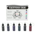 Temporary Tattoo Ink Kit 6 Colors Long Lasting Semi Permanent Tattoo ...