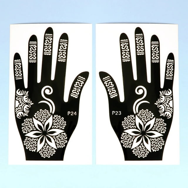 Temporary Tattoo Stencil Hand Henna DIY Body Art Sticker Template Wedding Tool Professional ...