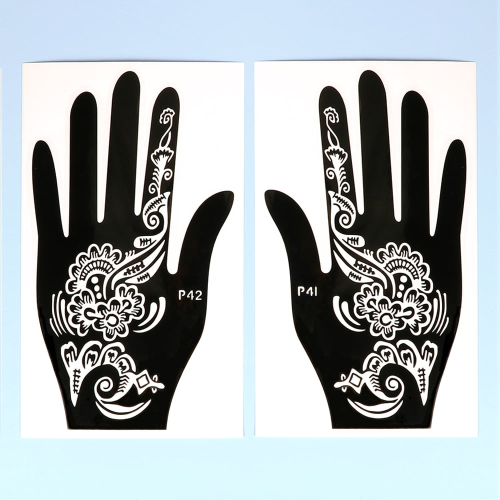 Temporary Tattoo Stencil Hand Henna DIY Body Art Sticker Template ...