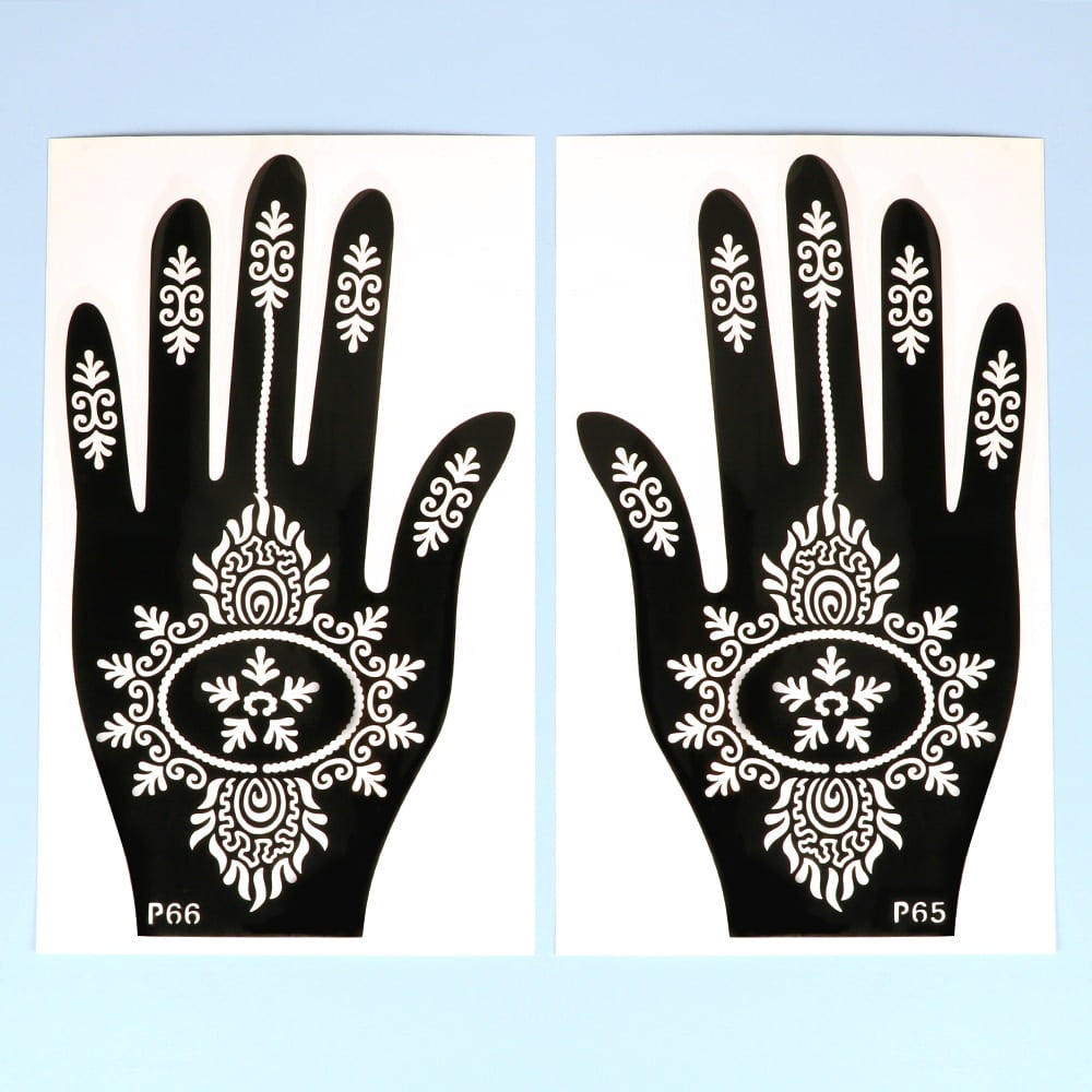 Temporary Tattoo Stencil Hand Henna DIY Body Art Sticker Template ...