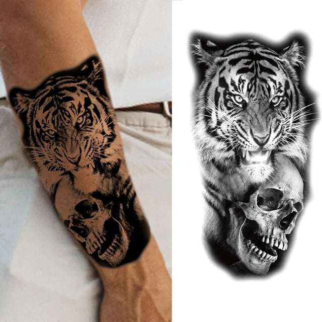 Temporary Tattoo Sticker Skull Letter Big Size Body Art Arm Tatoo for ...