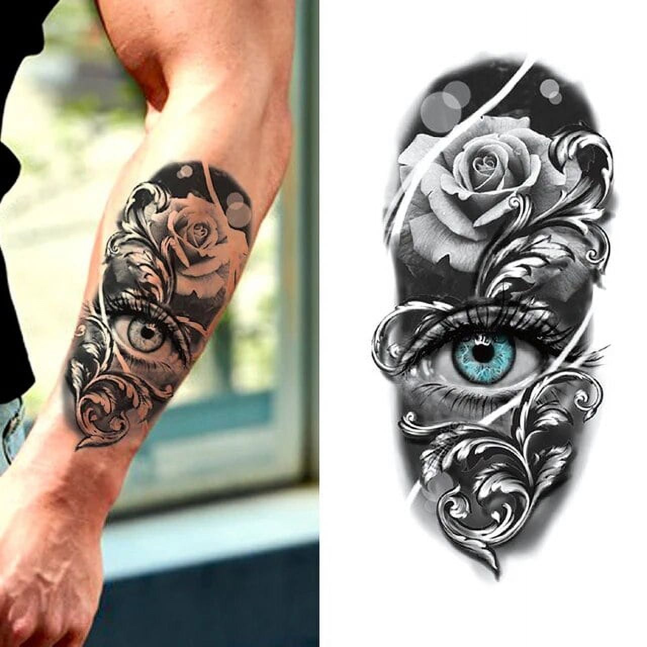 Temporary Tattoo Sticker Skull Letter Big Size Body Art Arm Tatoo for ...