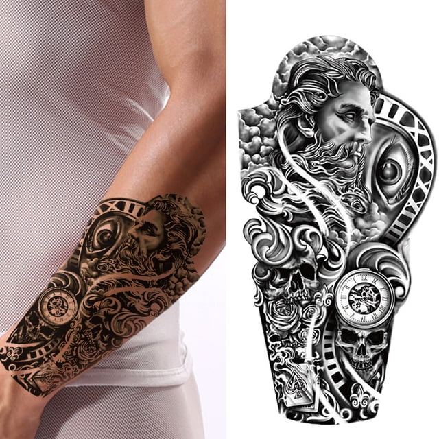 Temporary Tattoo Sticker Skull Letter Big Size Body Art Arm Tatoo for ...