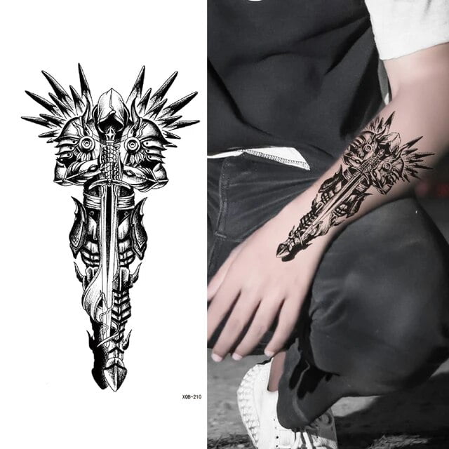 Temporary Tattoo Sticker Skull Letter Big Size Body Art Arm Tatoo for ...