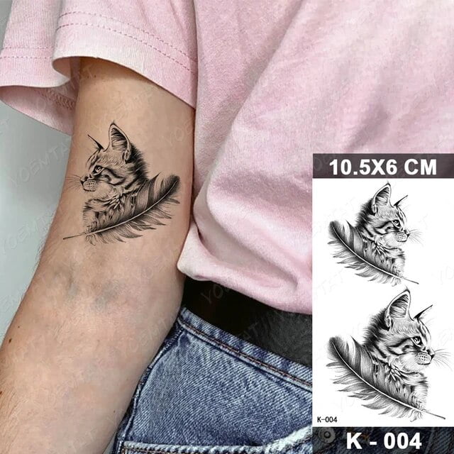 Temporary Tattoo Sticker Small Simple Line Flower Flash Tatoo Cute Leaf ...