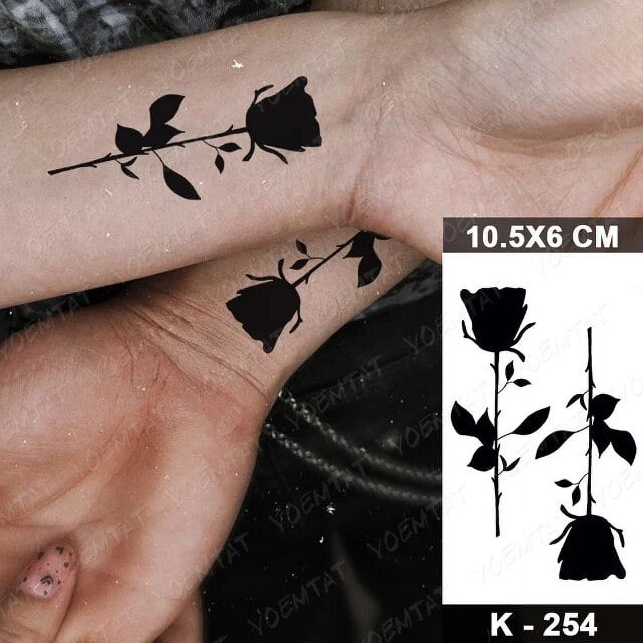 Temporary Tattoo Sticker Small Simple Line Flower Flash Tatoo Cute Leaf ...