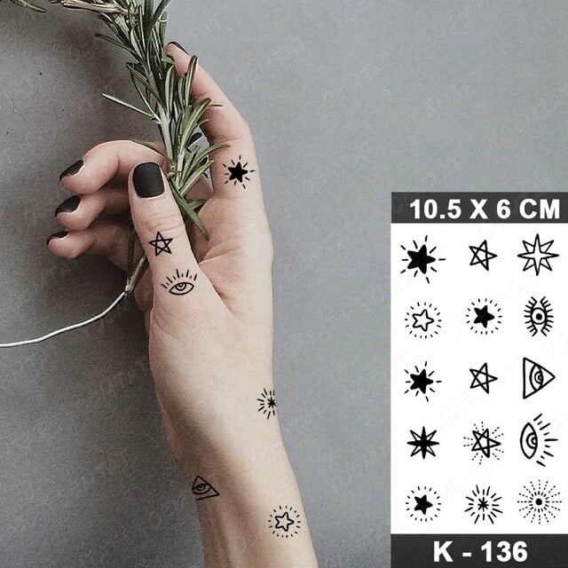 Temporary Tattoo Sticker Small Simple Line Flower Flash Tatoo Cute Leaf ...