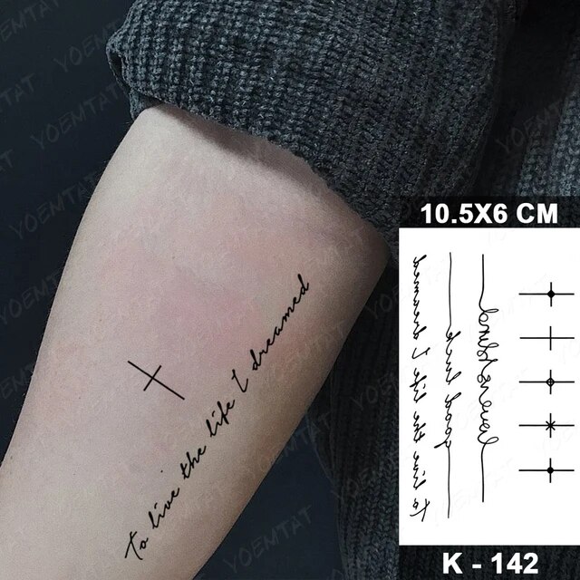 Temporary Tattoo Sticker Small Simple Line Flower Flash Tatoo Cute Leaf ...