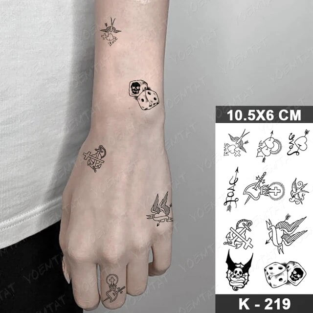 Temporary Tattoo Sticker Small Simple Line Flower Flash Tatoo Cute Leaf ...