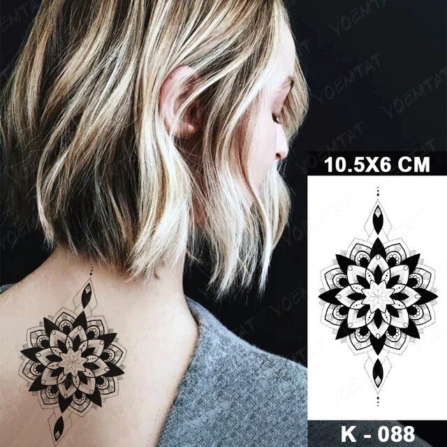 Temporary Tattoo Sticker Small Simple Line Flower Flash Tatoo Cute Leaf ...