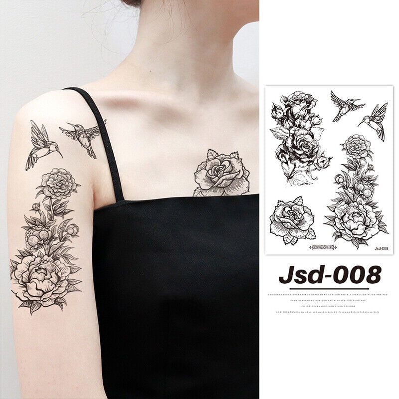 Temporary Tattoo Stickers Full Arm Body Art Fake Tattoos Freckle Face ...