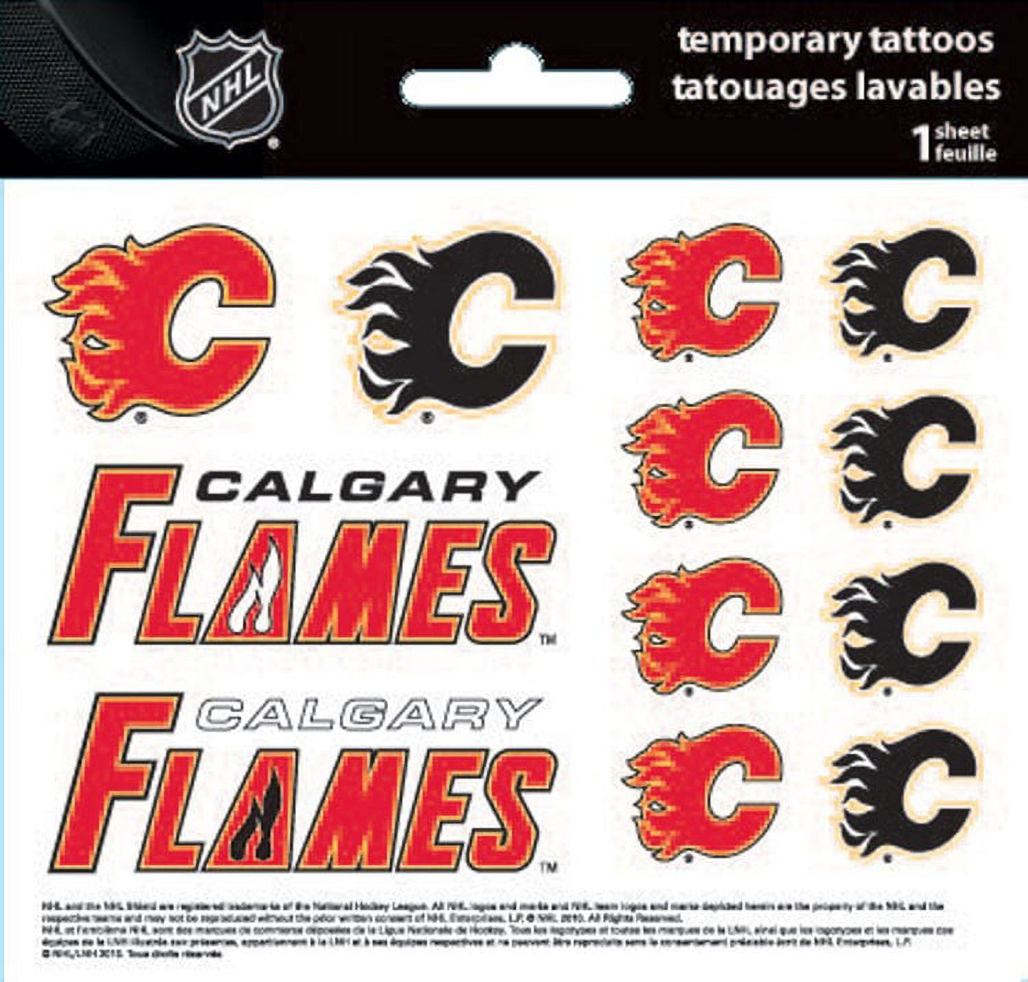 Temporary Tattoos - 1 Sheet - NHL - Calgary Flames New tt3020 - Walmart.com