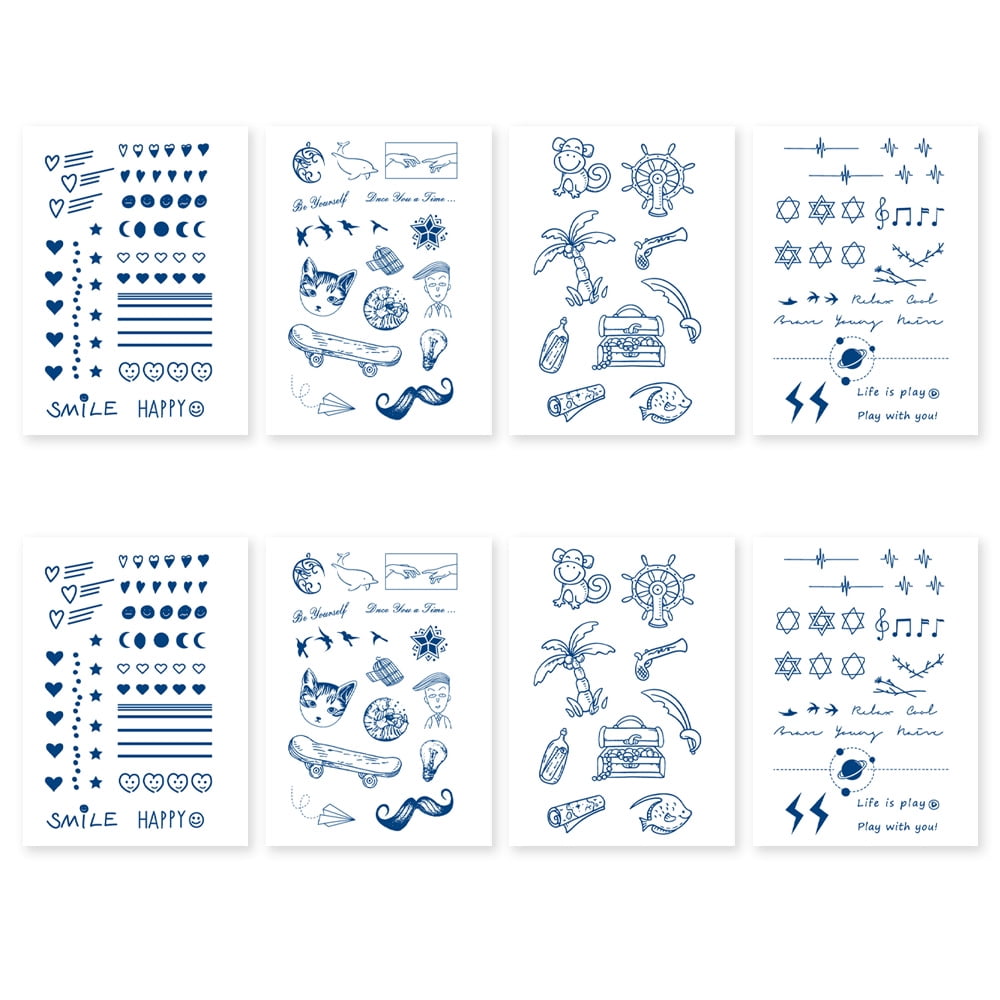 Temporary Tattoos, 8-Sheet 1-2 Weeks Long Tattoos Sticker for Adult ...