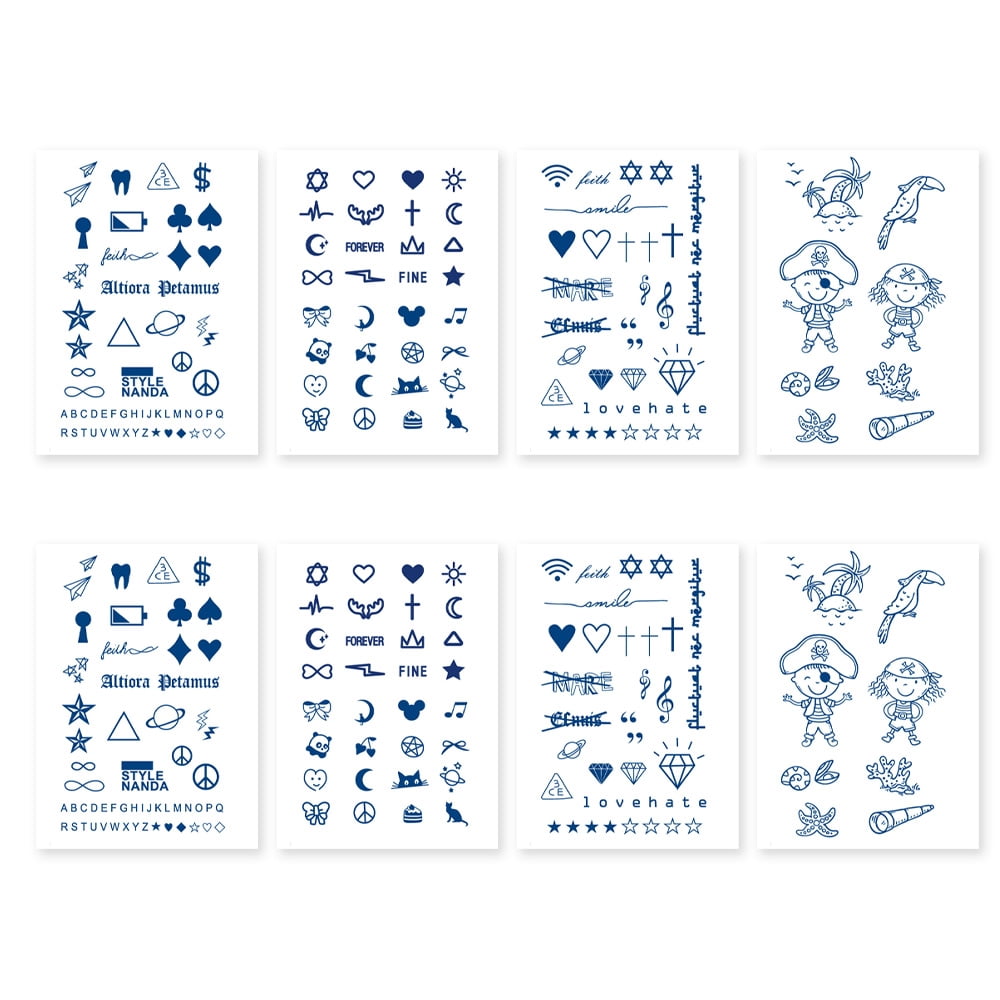 Temporary Tattoos, 8-Sheet 1-2 Weeks Long Tattoos Sticker for Adult ...