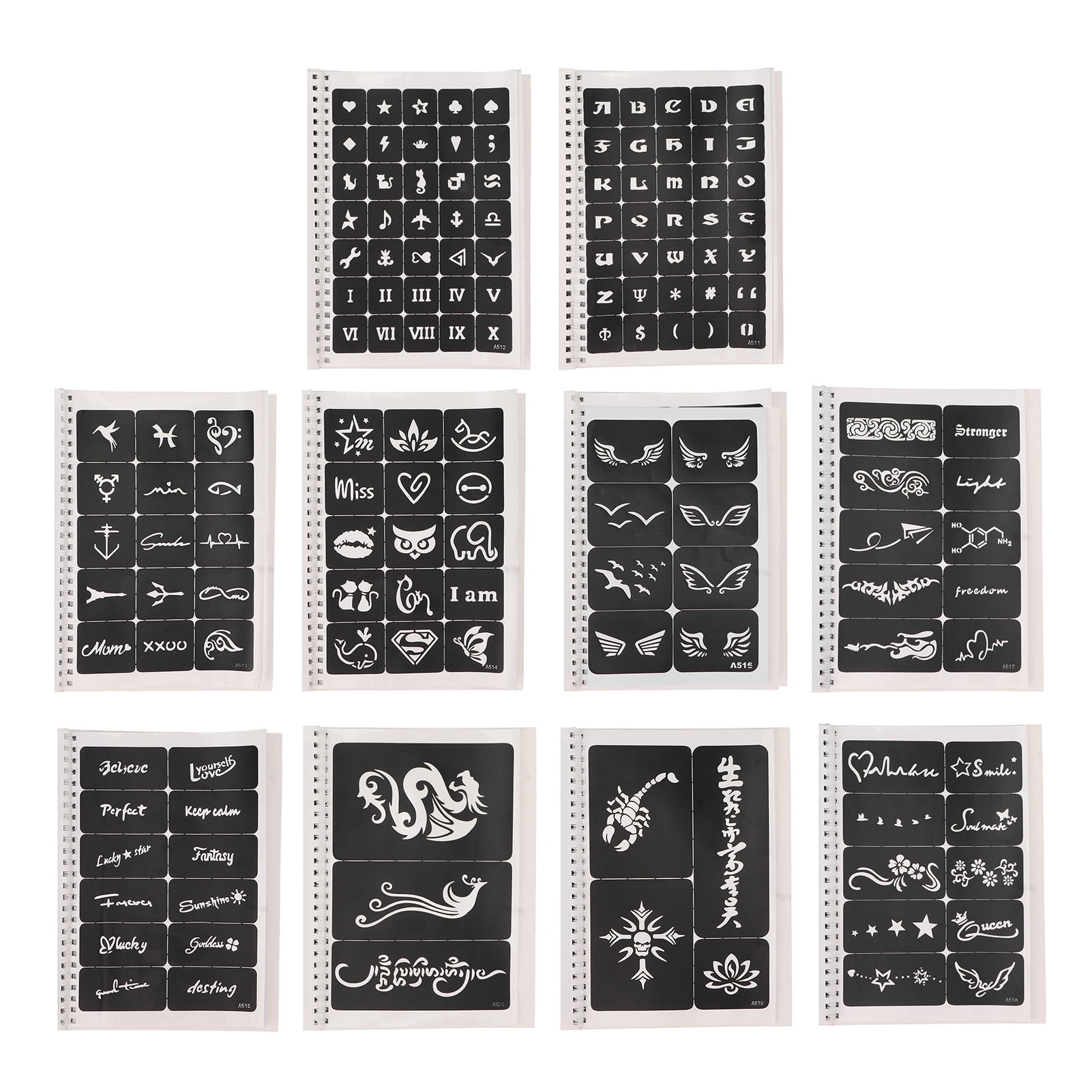 Temporary Tattoos Stencils 147 Pattern Quick Painting Waterproof Tattoo Stencils For Cosplay ...