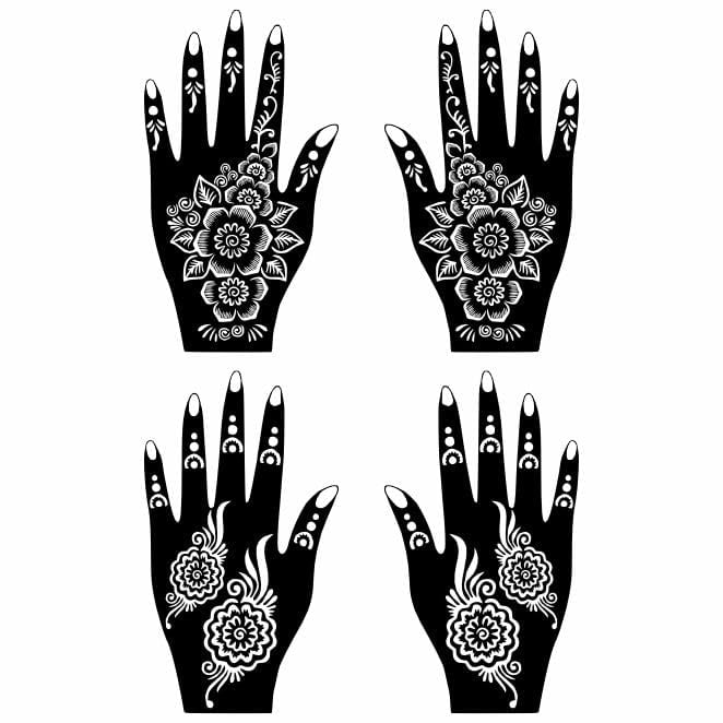 Temporary Tattoowala Elegant Hand Art Mehndi Sticker Set for Easy ...
