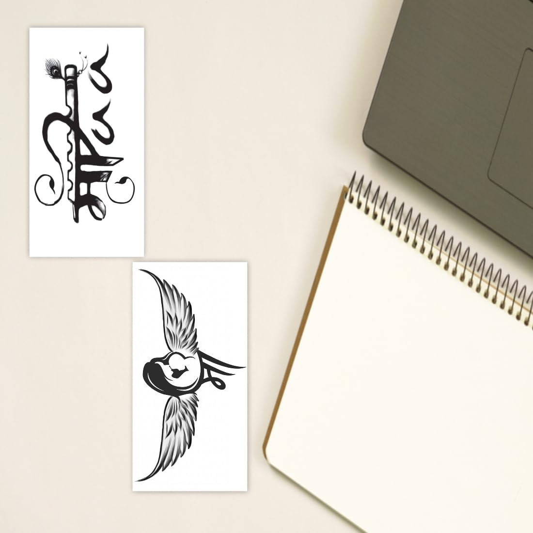 Temporary Tattoowala Maa Paa With Wings Temporary Tattoo For Male and ...