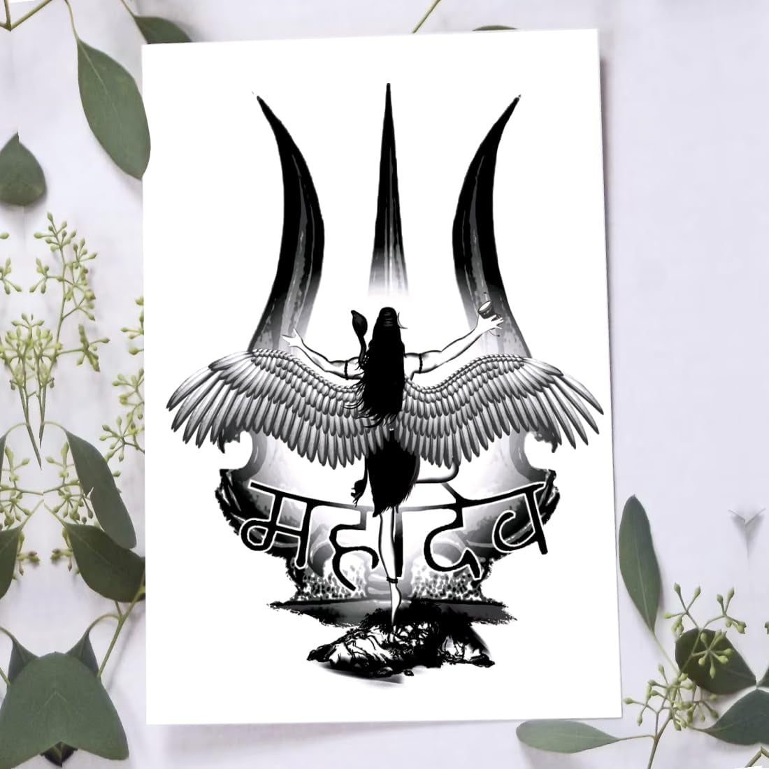 Temporary Tattoowala Mahadev With Trishul Temporary Tattoo For Male And ...