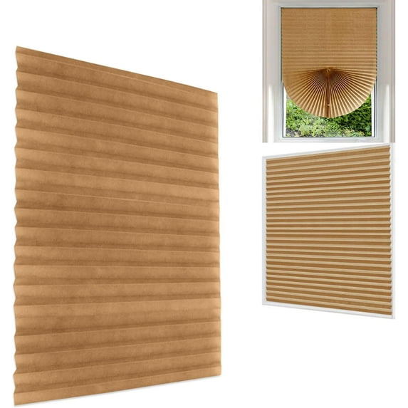 Temporary Window Blinds, Pleated Window Shades Cordless Fabric Shades ...