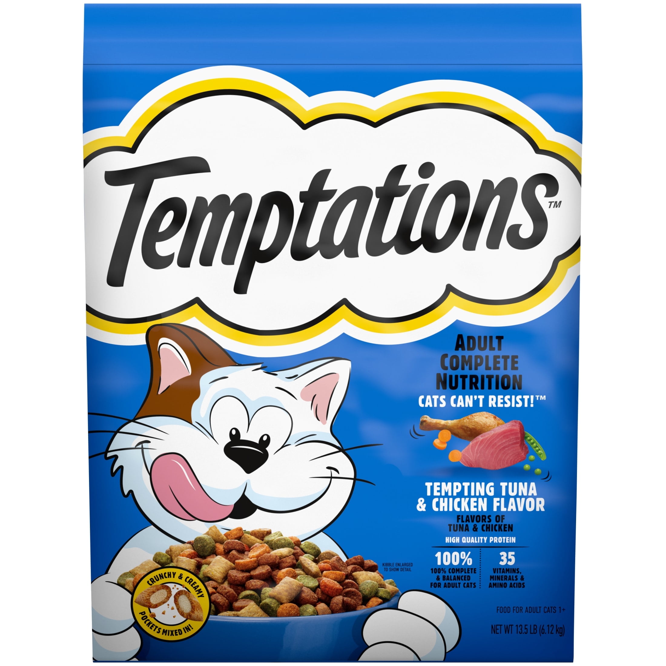 Temptations Adult Dry Cat Food Tempting Tuna & Chicken Flavor, 13.5 Lb ...