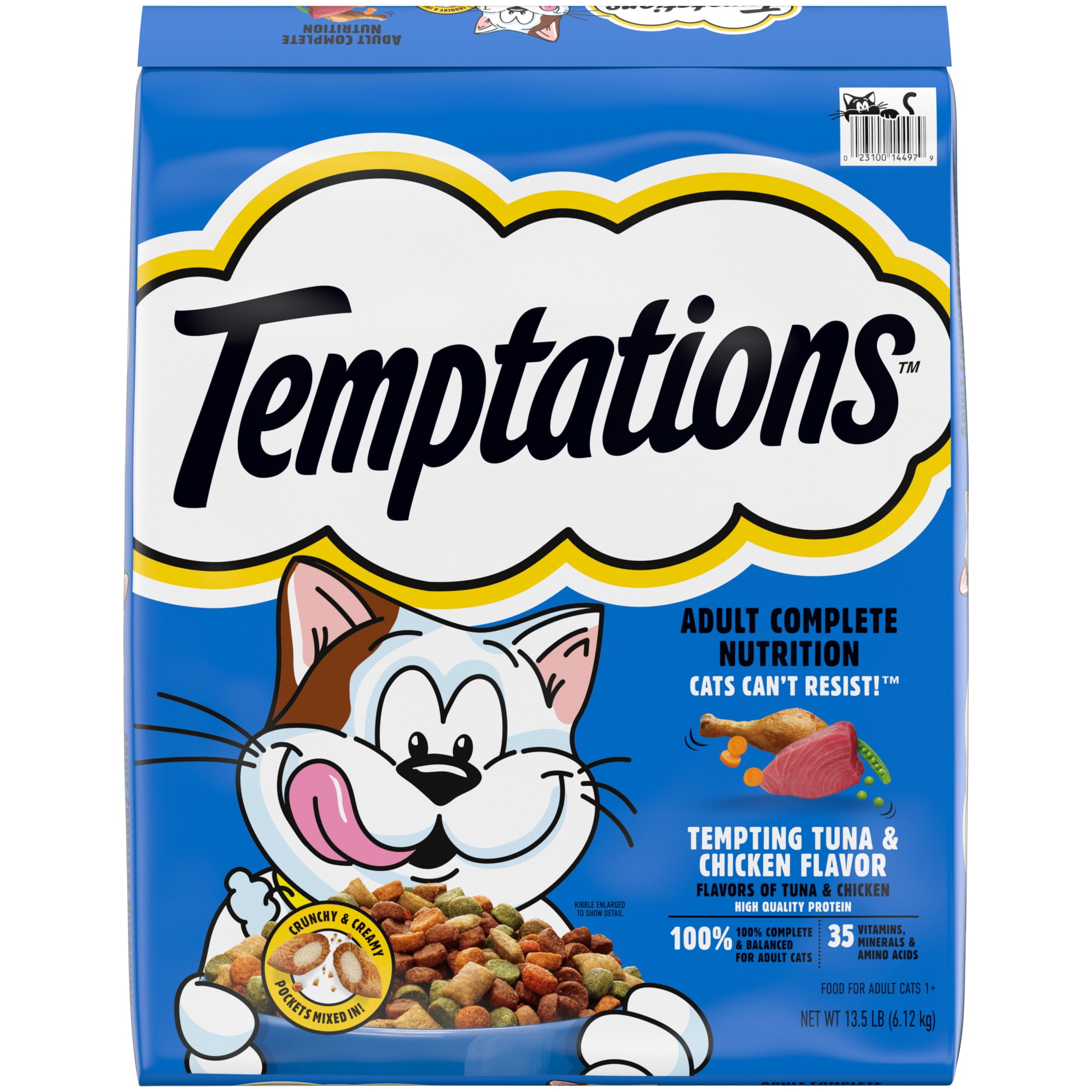 Temp-tations Adult Dry Cat Food Tempting Tuna and Chicken Flavor 13.5Lb ...