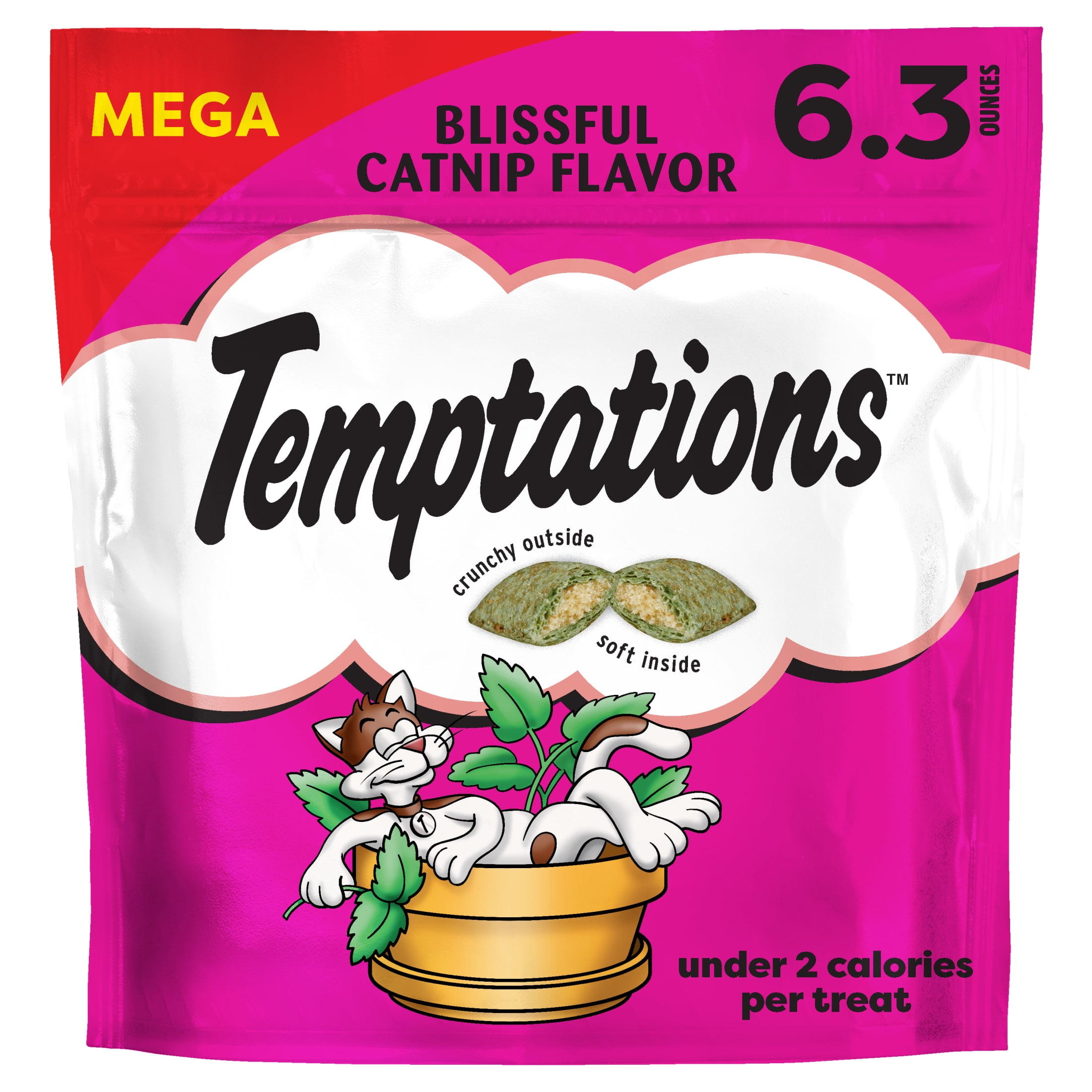 Temp-tations Catnip Flavor Crunchy and Soft Treats for Cats, 6.3 Oz ...