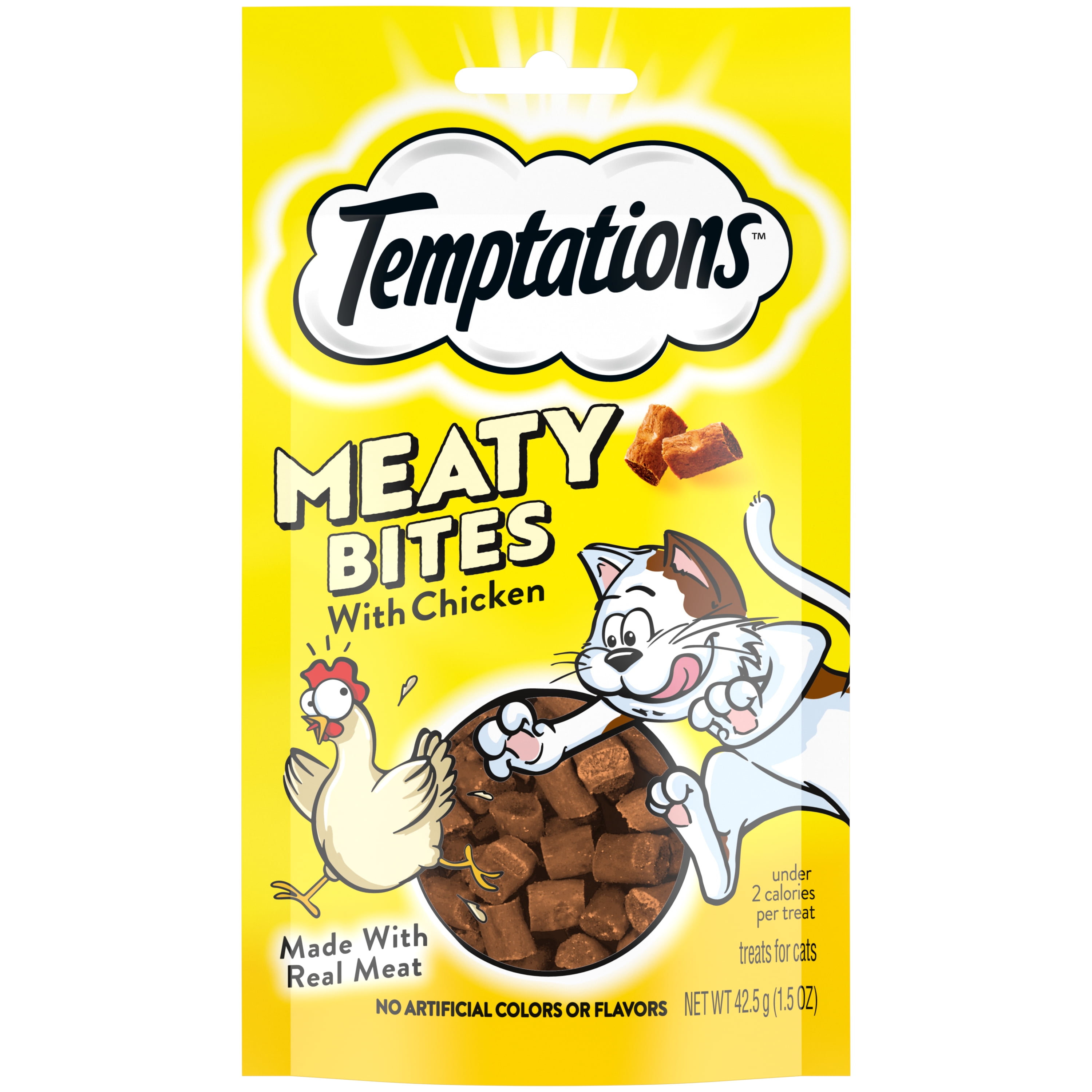 Temptations Meaty Bites Chicken Flavor Soft & Savory Cat Treats, 1.5 Oz ...
