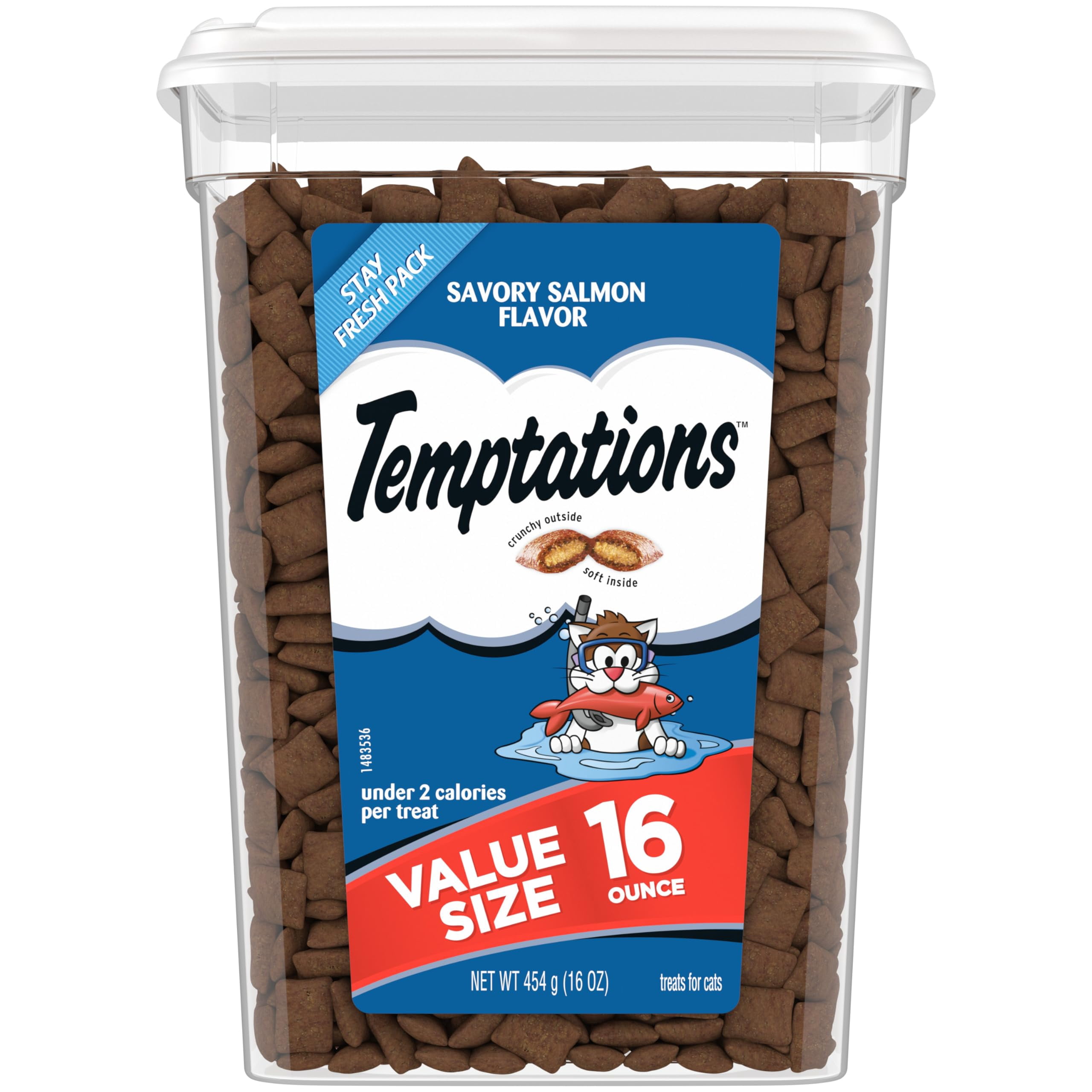 Temptations Classic Crunchy and Soft Cat Treats Savory Salmon Flavor ...