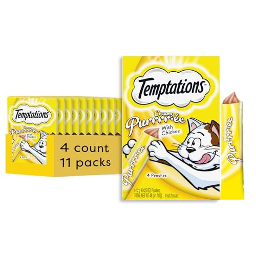 Temptations Creamy Puree with Chicken Lickable, Squeezable Cat Treats ...