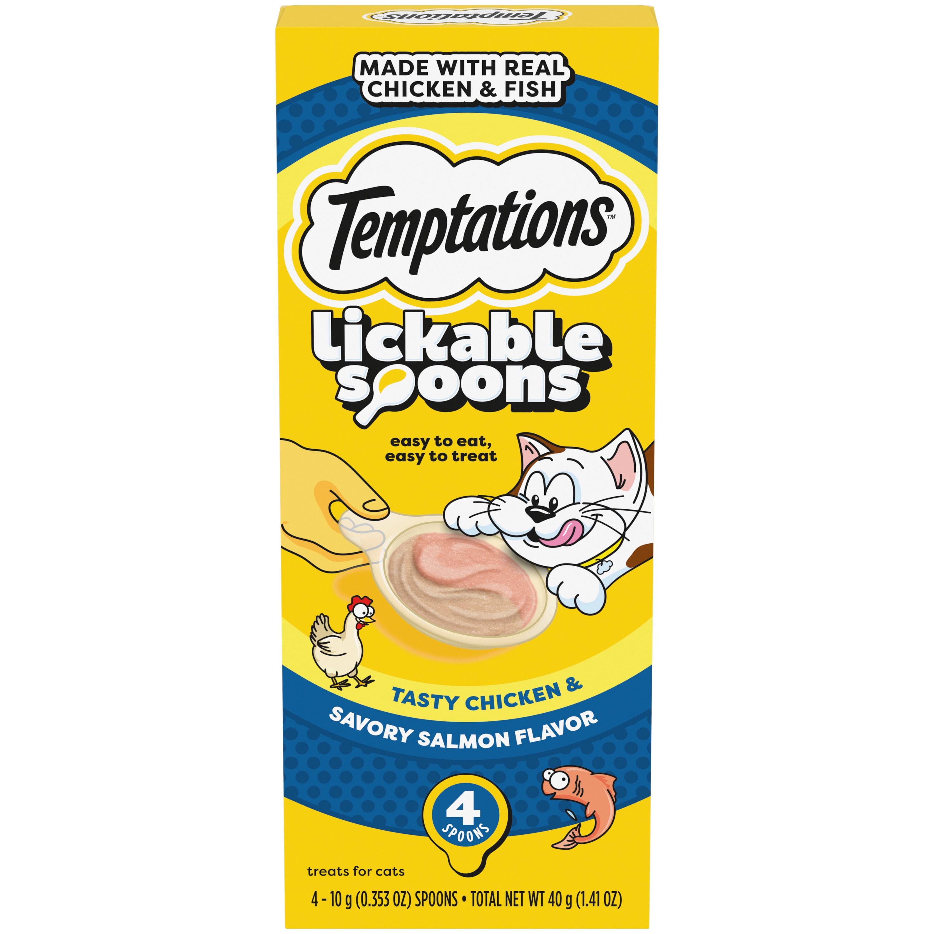 Temptations Lickable Spoons Wet Cat Treat, Tasty Chicken And Savory ...