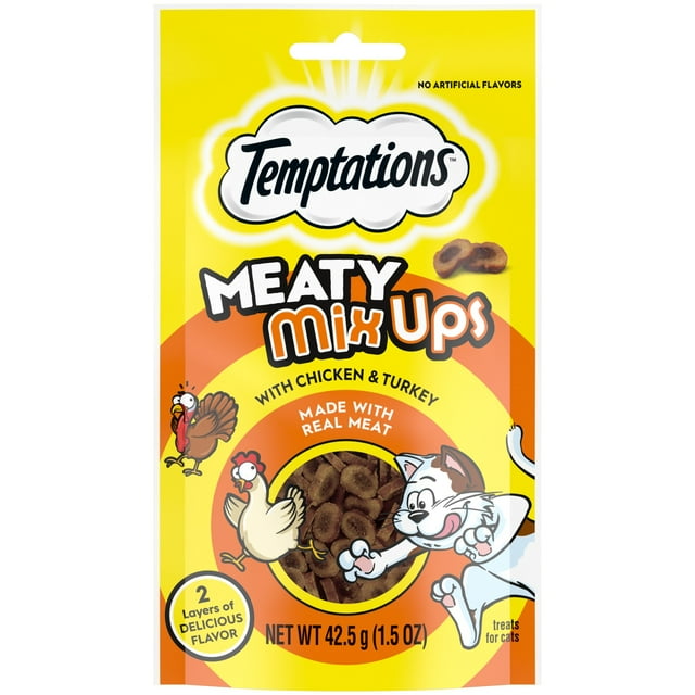 Temptations Meaty Mixups Chicken And Turkey Crunchy And Soft Cat Treats ...