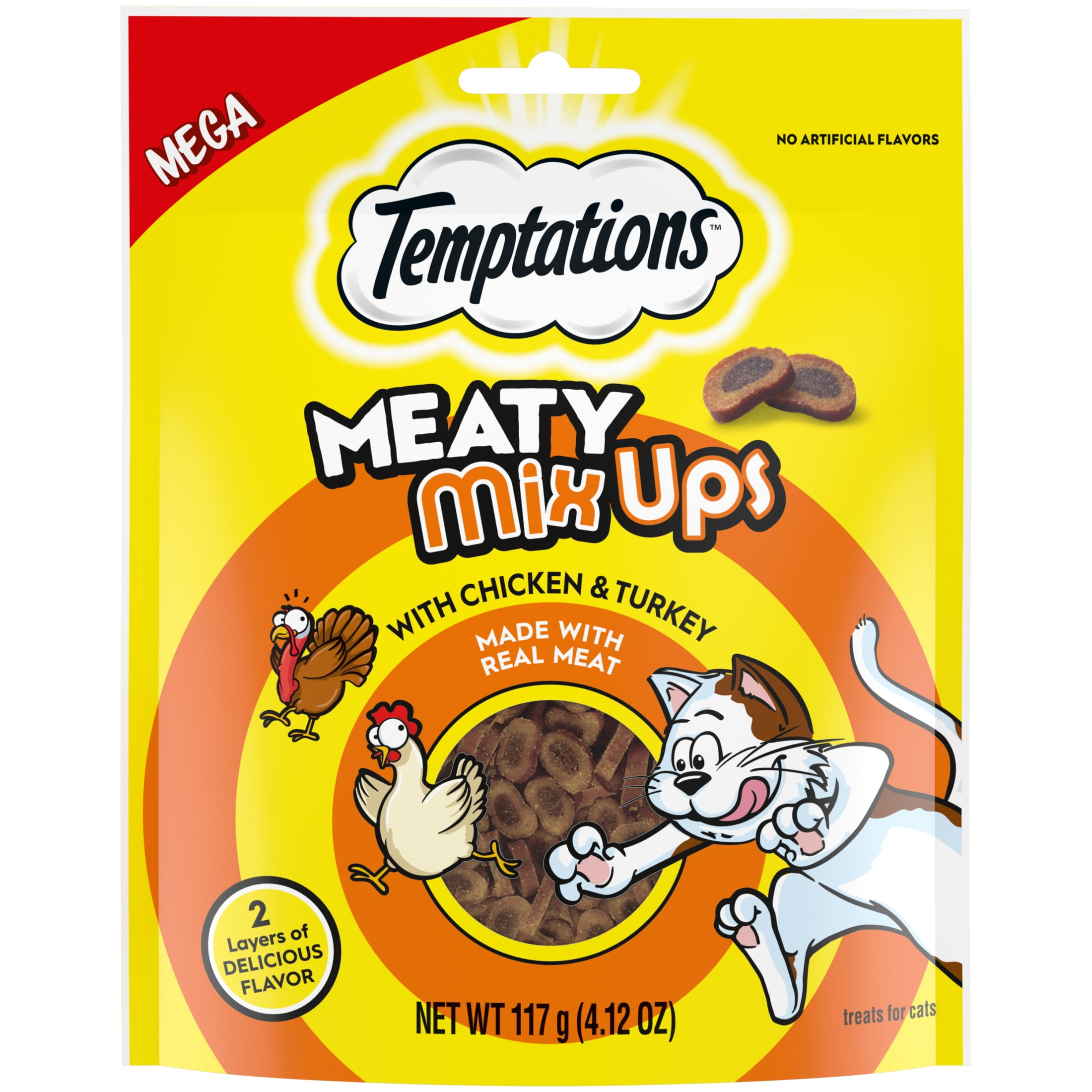 Temptations Meaty Mixups Chicken And Turkey Crunchy And Soft Cat Treats ...