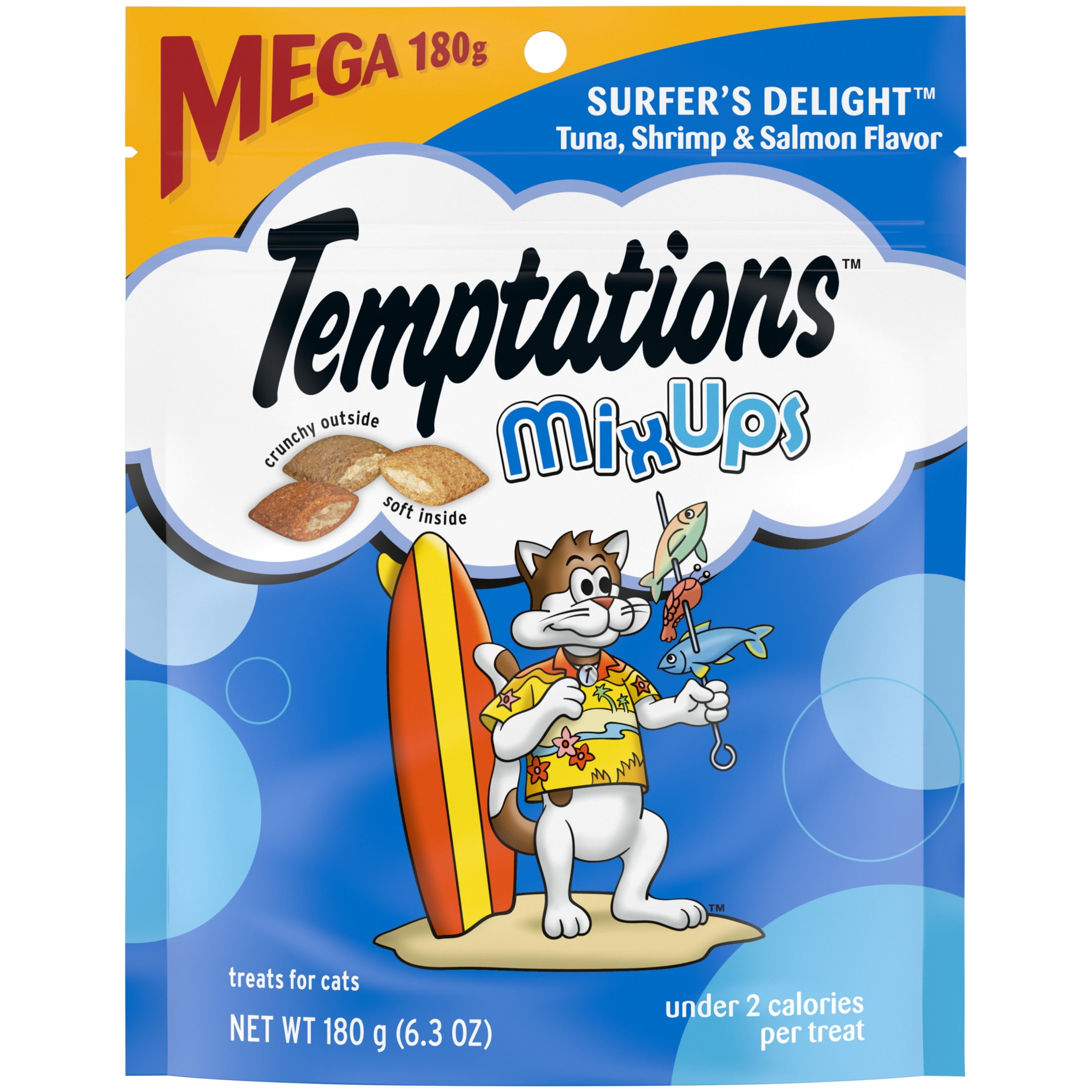 Temptations Mixups Surfer's Delight Flavor Crunchy and Soft Cat Treats ...