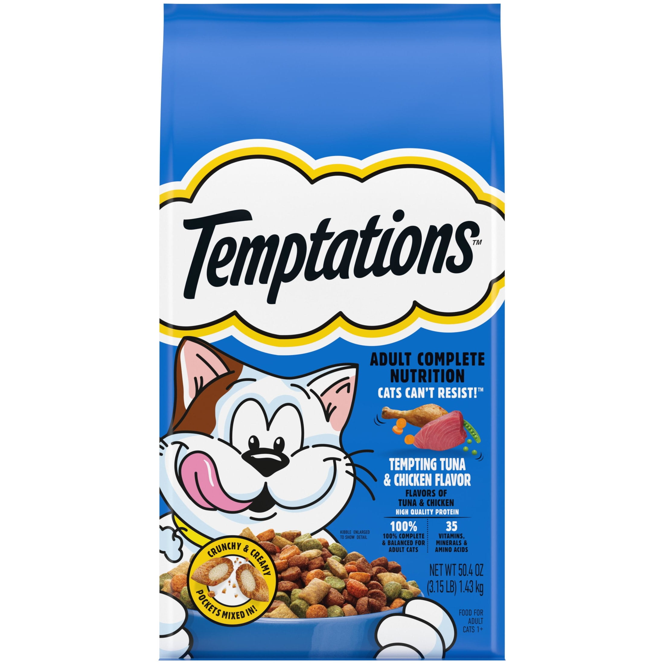 Temp-tations Tempting Tuna and Chicken Flavor Dry Cat Food 3.15 Lb Bag ...