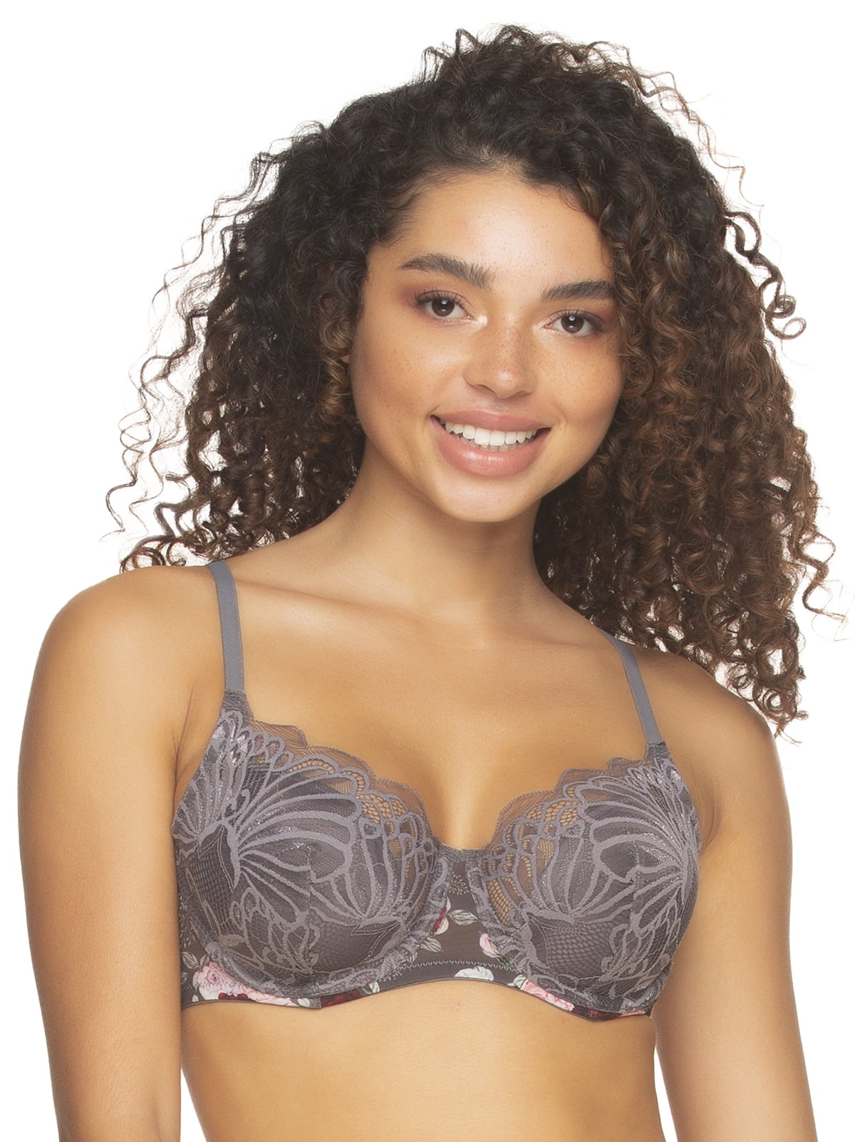 Tempting Plush All Over Lace Underwire Bra | Paramour by Felina (Slate Rose, 40G) - Walmart.com