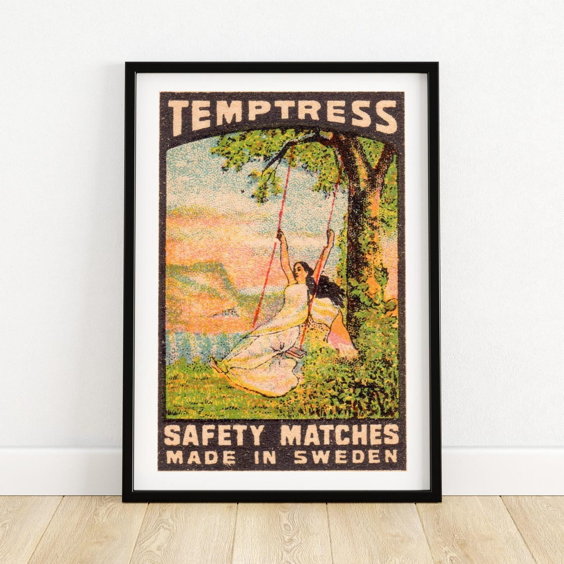 Temptress Safety Matches Art Print Vintage Swedish Matchbox Design ...