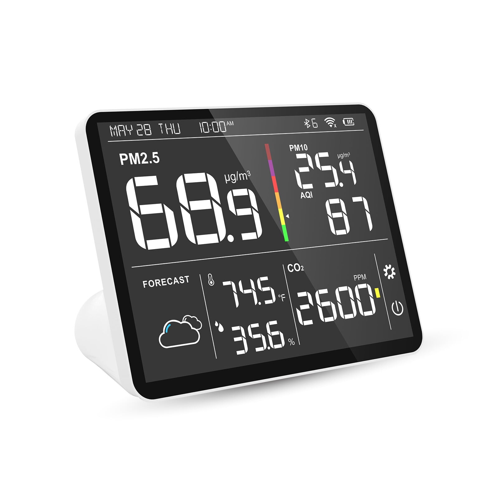 Temtop 8-in-1 Smart Air Station M100 Air Quality Monitor PM2.5 AQI CO2 ...