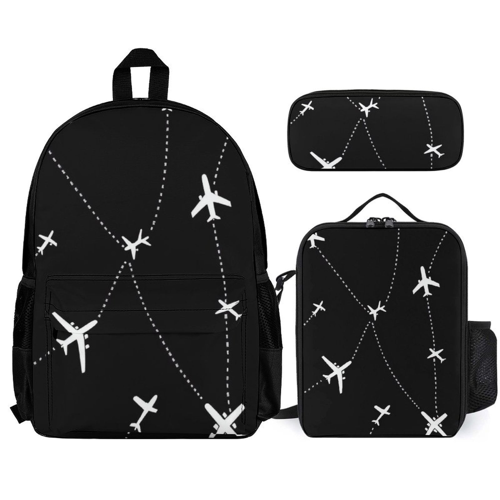 Temu Airplane Routes Network Backpack 3pcs/set Backpack For Travel With ...