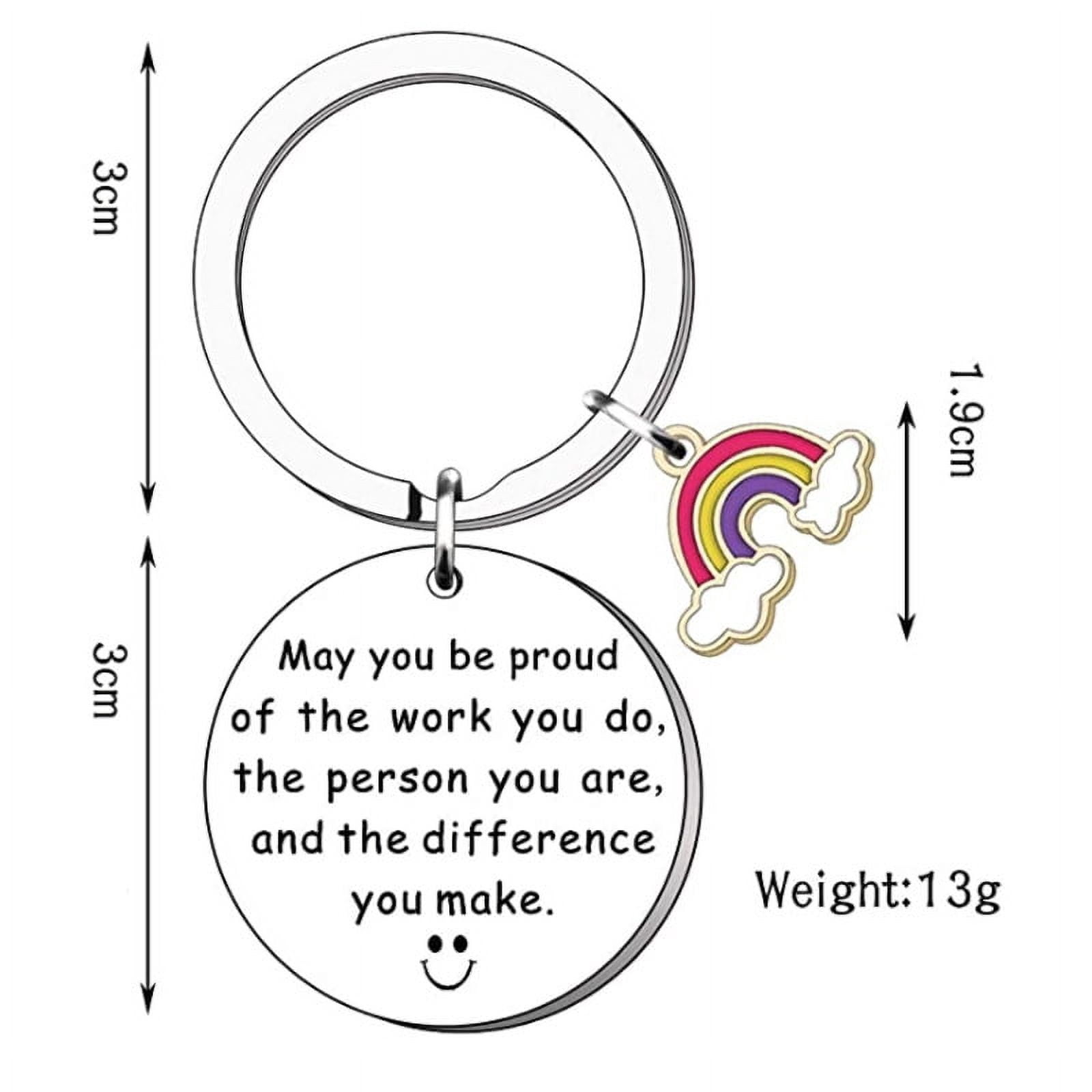 Temu drip rainbow stainless steel keychain Versatile Use Convenient ...